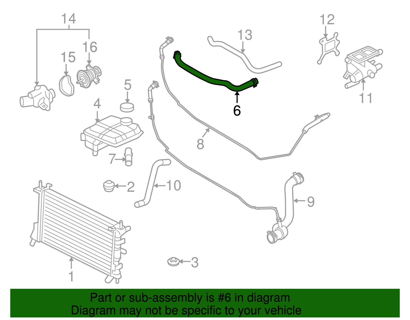 2006-2013 Ford Engine Coolant Hose 4S4Z-8548-A | Ford OEM Parts Outlet