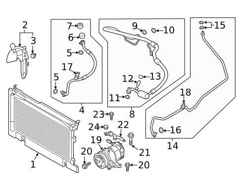 Condenser, Compressor & Lines for 2023 Subaru Forester | Subaru Parts ...