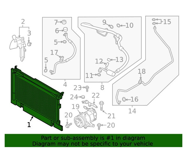 73210SJ000 - Condenser - 2019-2021 Subaru Forester | World OEM Parts Subaru