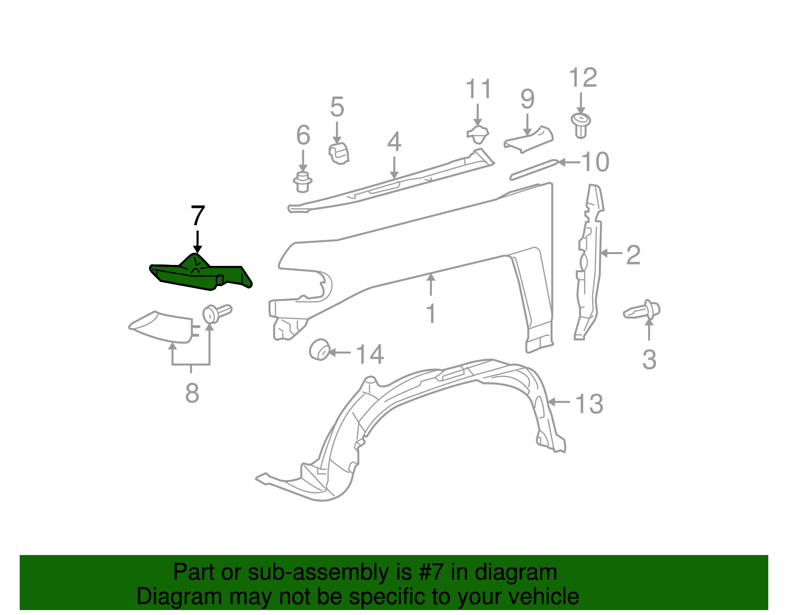 2007-2014 Toyota FJ Cruiser Bracket 53813-35090 | Toyota Parts Center