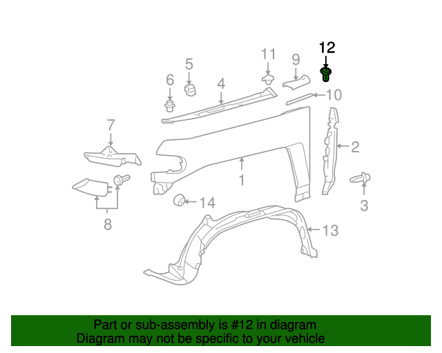 2007-2014 Toyota FJ Cruiser Upper Panel Seal 61118-35010 | Toyota Parts