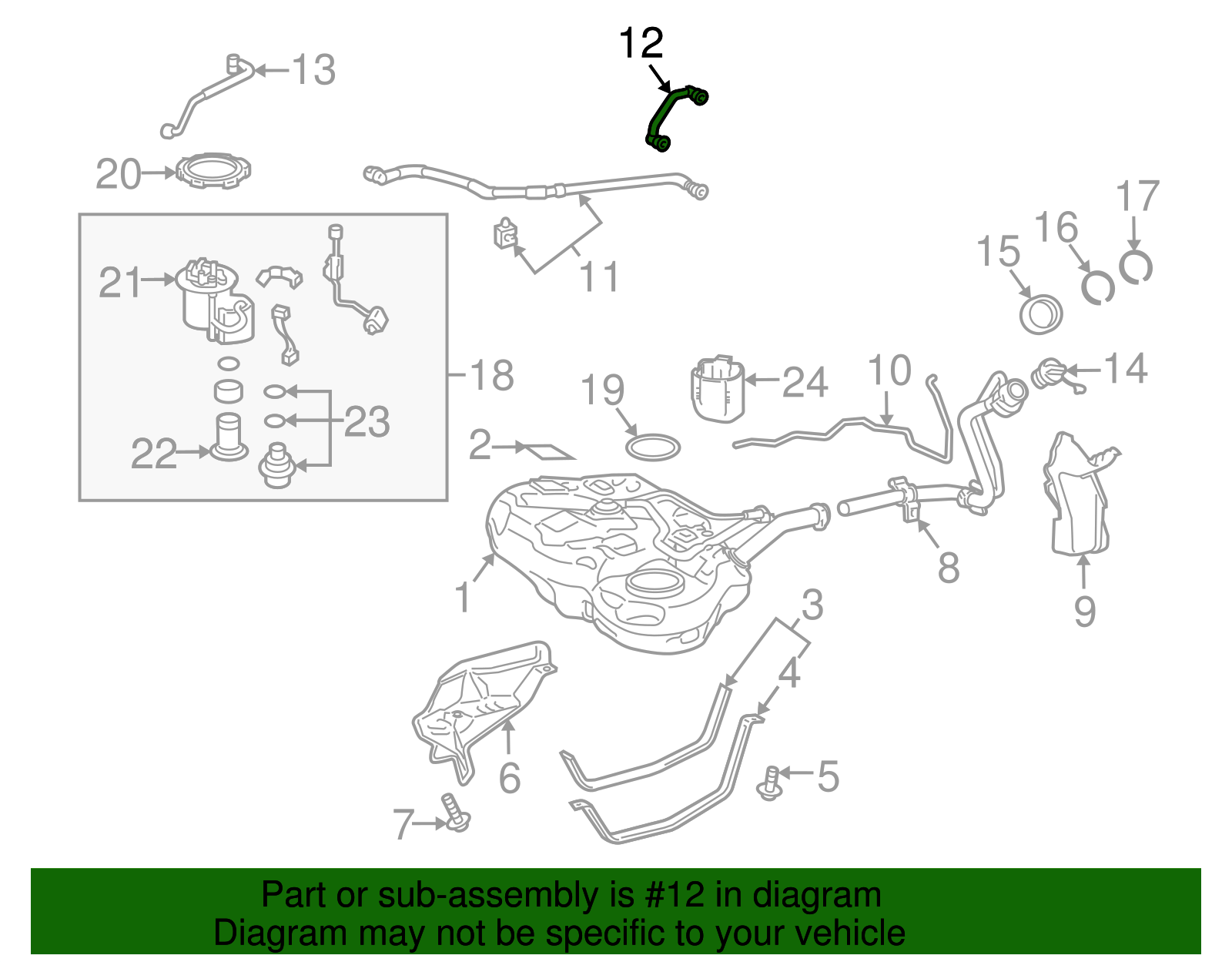 Genuine Toyota Vent Tube part# 77404-47090 for 2010-2015 Toyota Prius ...