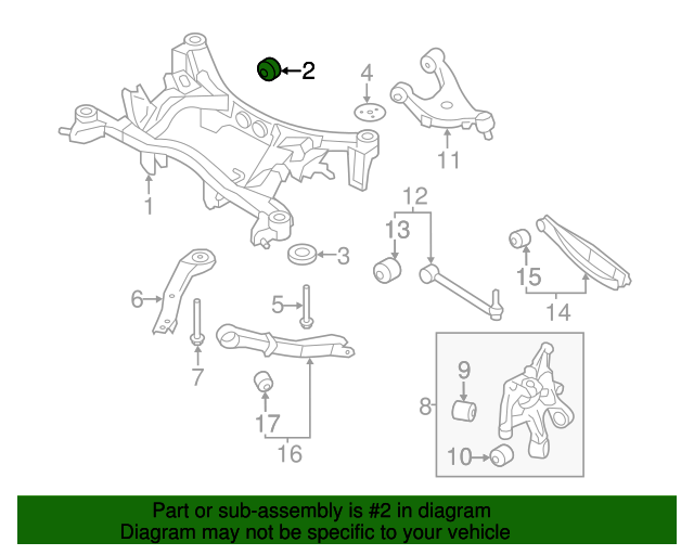 Suspension Cross-Member Mount Bushing - Subaru (41322FJ010) | Subaru Parts