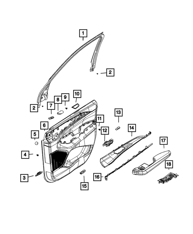 2021-2023 Jeep Front Door Applique, Right 6PT60WAZAB | My Mopar Parts