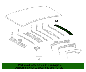 63133-06160 - Rear Header 2018-2023 Toyota Camry | Longo Toyota Parts