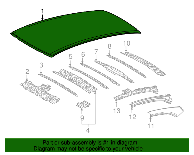 2018-2023 Toyota Camry Roof Panel 63111-06650 | Toyota Parts