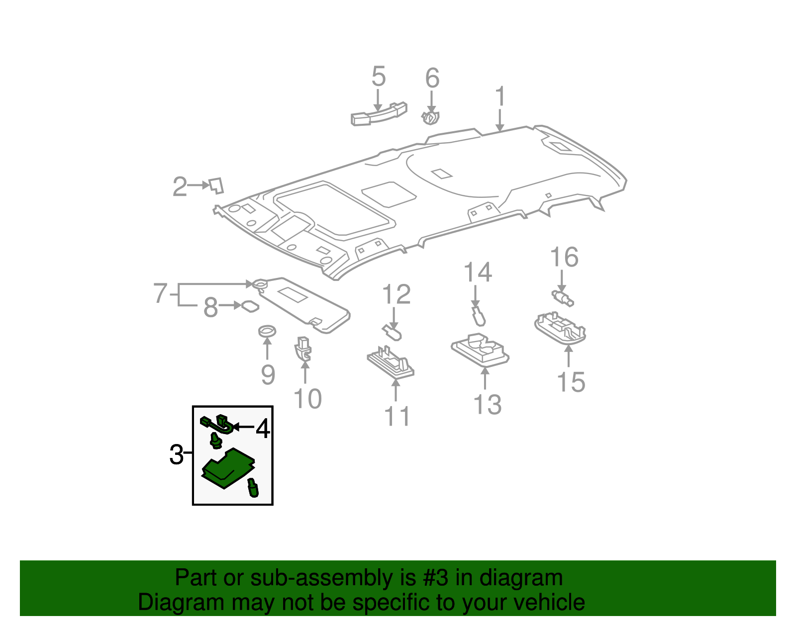 2011-2013 Toyota Highlander Overhead Console 63650-48231-E0 | Toyota ...