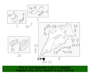 1995-2021 Hyundai Interior Quarter Panel Trim Panel Grommet 14914-05000 ...