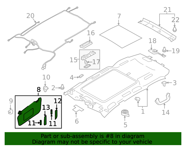 2019-2021 Subaru Sun-Visor 92011AL17AME | Subaru Parts Store