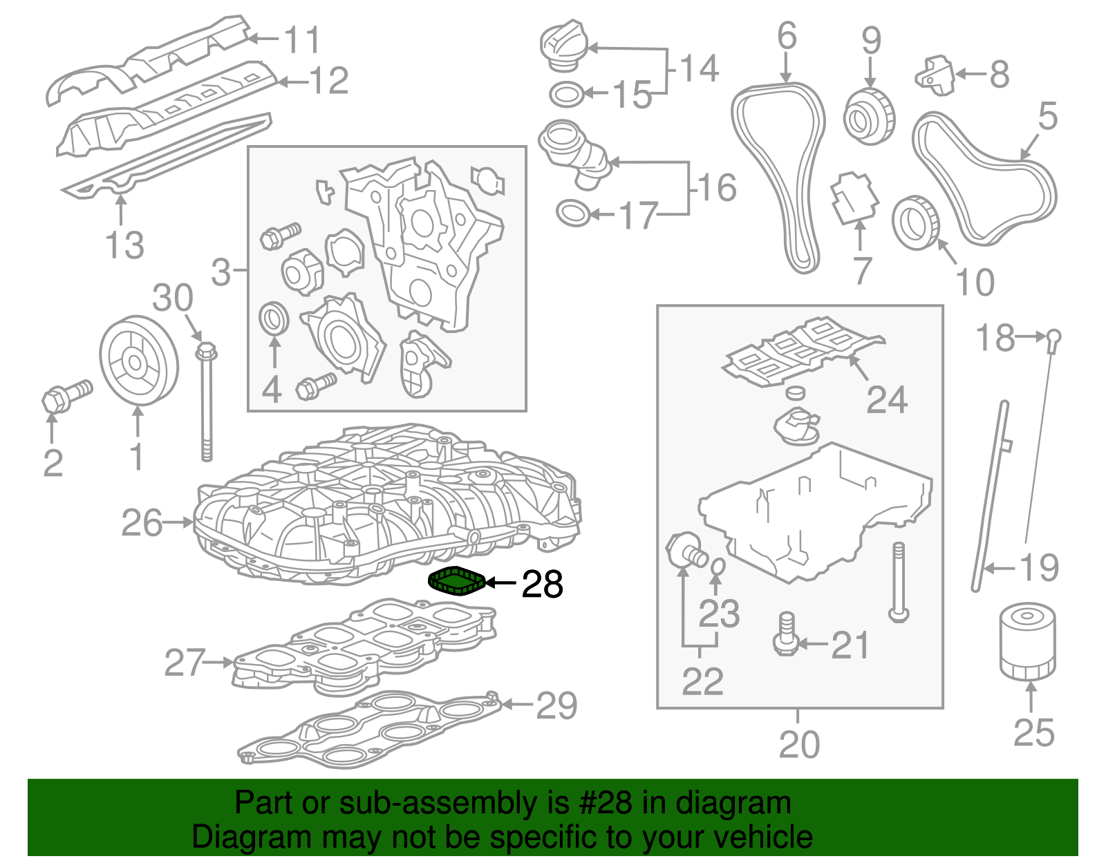 2009-2024 GM Upper Intake Manifold Gasket Kit with Gaskets 12647263 ...