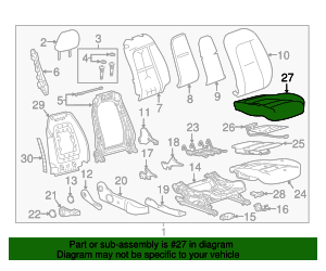 42563919 GM Dark Galvanized Cool Front Passenger Side Seat Cushion ...