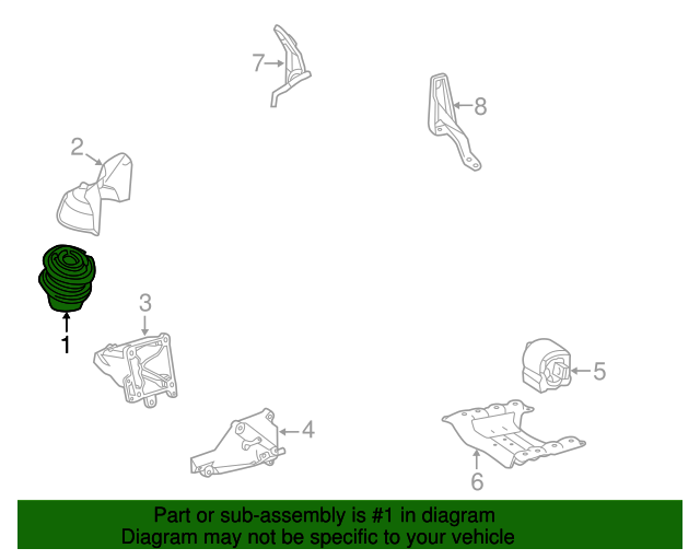 221-240-72-17-64 - Engine Mount 2013 Mercedes-Benz S 550 ...