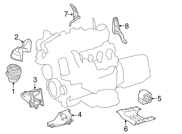 221-240-62-17-64 - Engine Mount 2012-2013 Mercedes-Benz S 550 ...