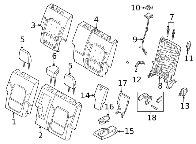 2021 Ford Bronco Seat Back Frame MB3Z-78613A39-C | TascaParts.com