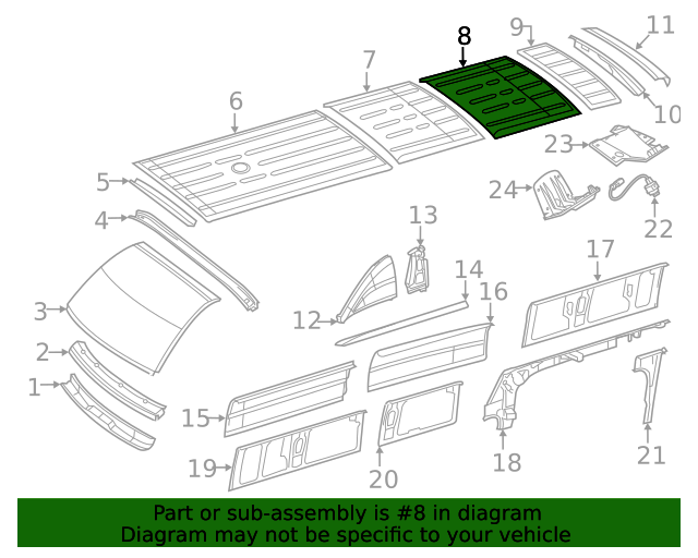 906-657-18-00 - Rear Roof Panel 2010-2024 Mercedes-Benz | Mercedes-Benz USA Parts