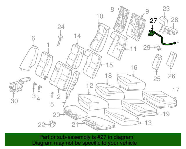 203-920-04-72 - Folding Seat Latch 2001-2009 Mercedes-Benz ...