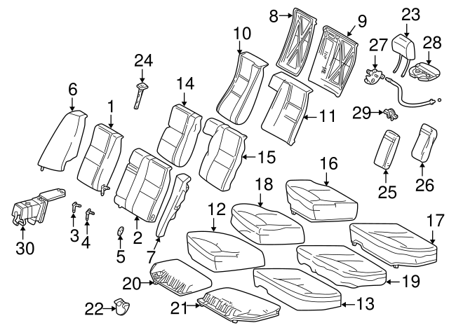 203-920-04-72 - Folding Seat Latch 2001-2009 Mercedes-Benz ...