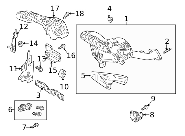 PYFA-13-38Y - Exhaust Manifold Heat Shield - 2018-2024 Mazda CX-5 ...