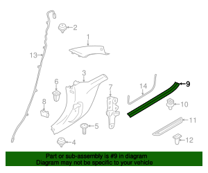 51-47-7-312-300 - Cover strip, entrance, interior, right 2014-2020 BMW ...