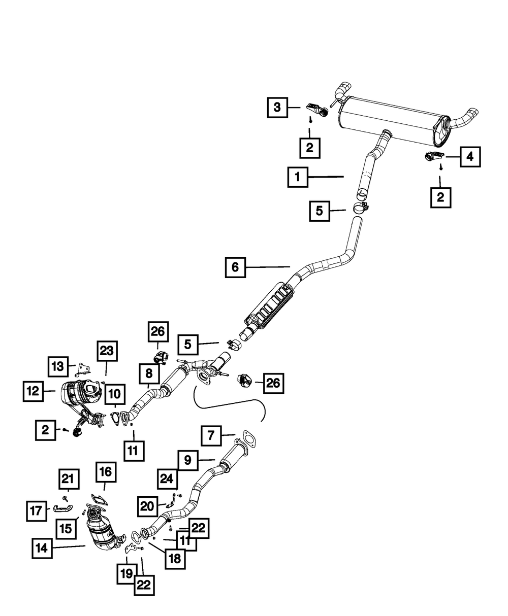 2015-2018 Jeep Cherokee OEM NEW 2015-2018 Mopar Jeep Cherokee Exhaust ...