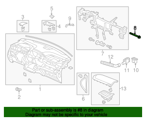 93404-08050-07 - Reinforced Beam Bolt 2011-2017 Honda Odyssey | Honda ...