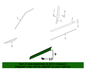 LR164823 - Door Molding 2020-2023 Land Rover Range Rover Evoque ...