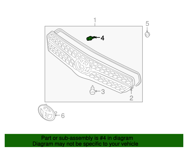 2005-2008 Toyota Matrix Grille Assembly Bolt 90109-05103 | Toyota Parts ...