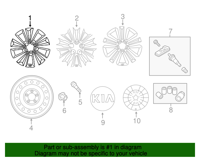 2015-2018 Kia Sedona Wheel, Alloy 52910 A9150 | OEM Parts Online