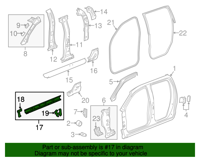 2015-2021 GM Inner Rocker 84649387 | GMPartsDirect.com