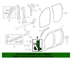 84379883 - Driver Side A-Pillar Outer Panel Reinforcement - 2015-2022 ...