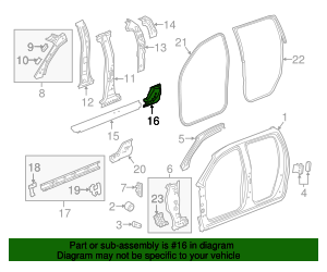 2015-2022 GM Passenger Side Body Lock Pillar Lower Reinforcement ...