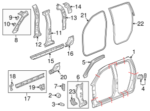 84379883 - Driver Side A-Pillar Outer Panel Reinforcement - 2015-2022 ...