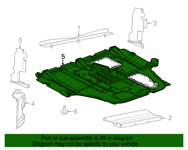 68102931AB - Under-Body Shield - 2015-2017 Chrysler 200 | Mopar Parts ...