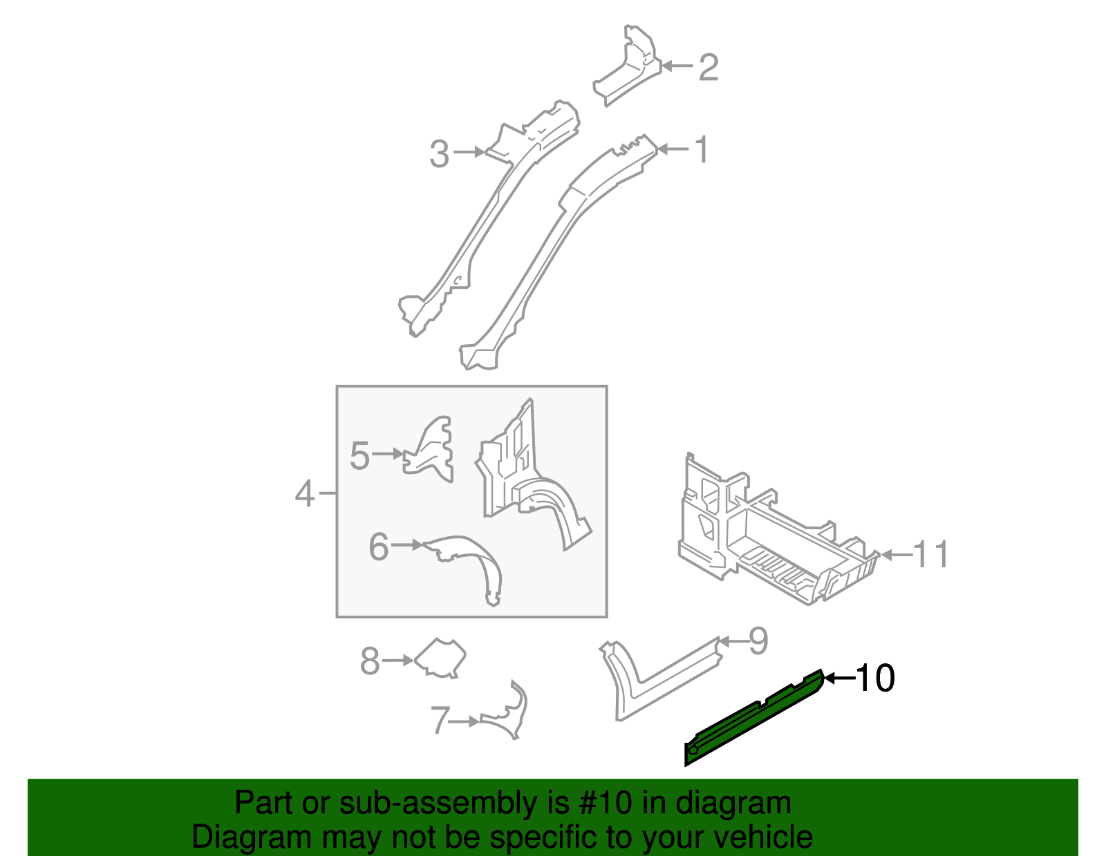 2015-2024 Ford | Outer Reinforced | BK2Z-6110143-A | Walls' Ford Parts