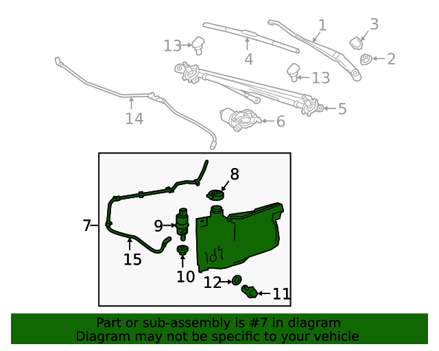 2019-2023 GM Windshield Washer Solvent Container 84991494 | GetOEMParts.com