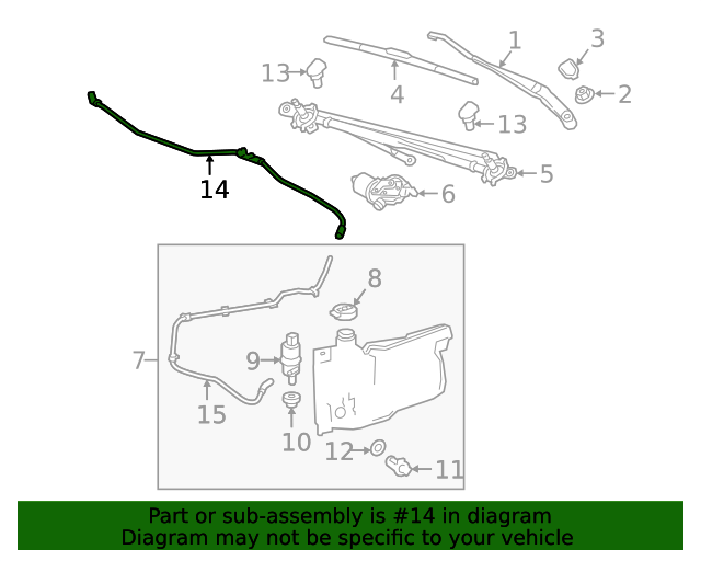 2019-2024 GM Washer Hose 84990635 GM | GMPartsDirect.com