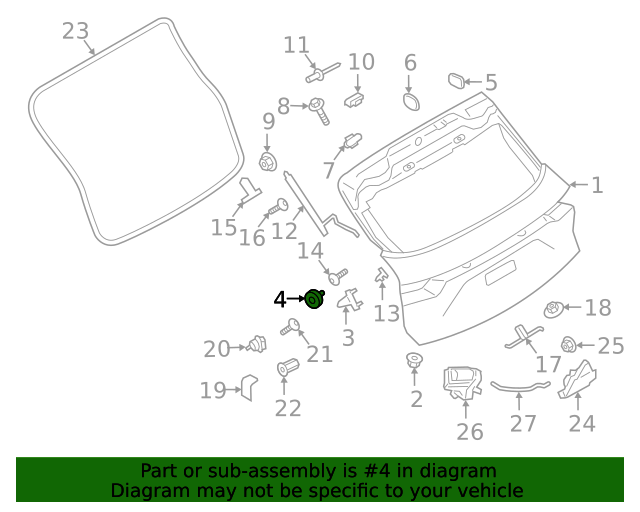 2019-2022 Porsche Cayenne Lift Gate Stopper 9Y0-827-951 | Porsche Marin