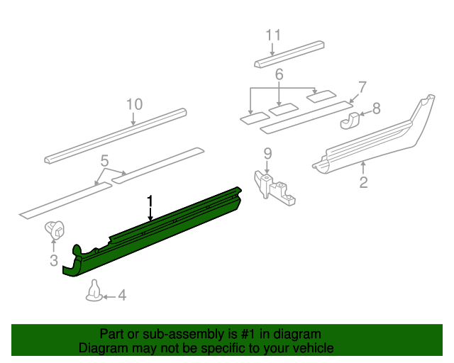 Lexus OEM Rocker Molding Part# 75852-50030-C0 | OEM Vehicle Parts