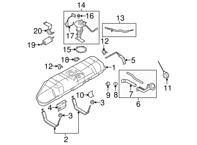 2004-2010 Ford Fuel Filler Hose 4C2Z-9047-AA | GetOEMParts.com