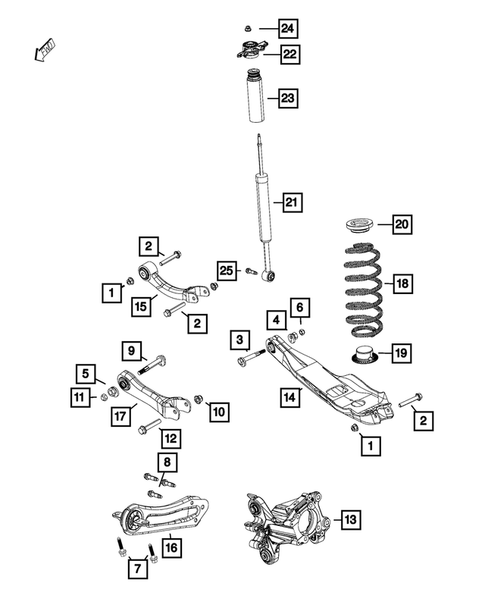 Rear Suspension and Cradle for 2016 Chrysler 200 | Mopar Estores