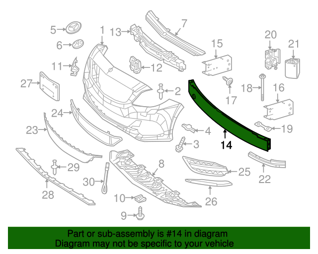 246-620-11-00 - Impact Bar 2014-2019 Mercedes-Benz | Mercedes-Benz USA ...