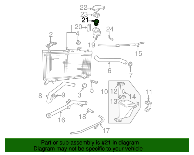 2000-2002 Hyundai Accent Thermostat 25500-22600 | OEM Parts Online