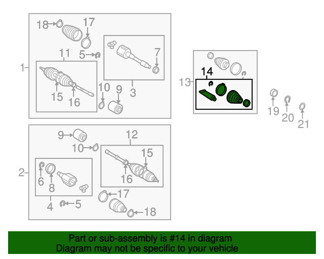 2001-2007 Toyota Cv Joint Boot Kit 04438-58030 | Toyota Parts Center