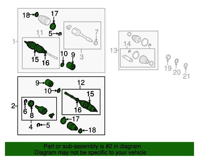 2004-2007 Toyota Highlander Axle Shaft Assembly 43420-0E021 | Toyota ...