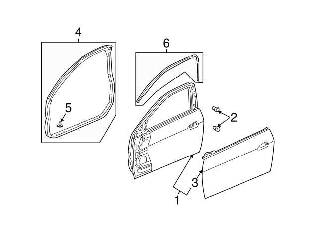 67364-SDN-A00ZA - Tape Set L Front Door Sash (Upper) *NH70* (Flat Black) - 2003-2007 Honda ...
