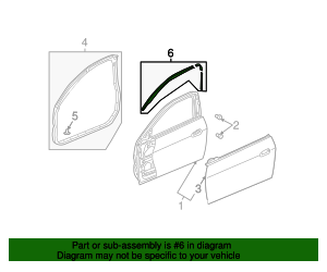 67364-SDN-A00ZA - Tape Set L Front Door Sash (Upper) *NH70* (Flat Black) - 2003-2007 Honda ...