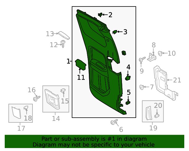 KB3Z-2627406-DB - Door Trim Panel 2019-2023 Ford Ranger ...