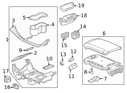 Center Console for 2023 GMC Acadia | GMPartsDirect.com