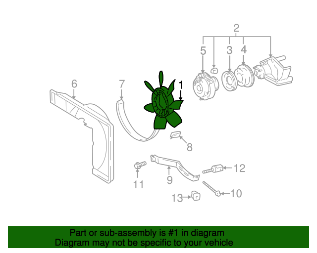 1995-2004 Toyota Fan Blade 16361-62010 | Grieco Toyota Parts