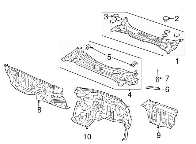 2001-2024 Acura Cowl Grille Lid 90650-S0X-A00 | Retail Performance Auto ...